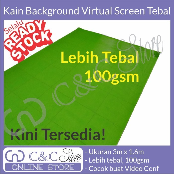 Jual Kain Layar Video Green Screen 3M X 1.6M Background Greenscreen ...