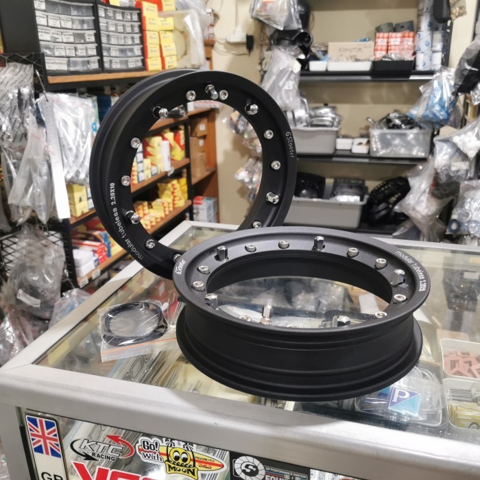 Jual VELG TUBELESS MODULAR RING 10 GSCOOTER BLACK COATING CNC VESPA ...