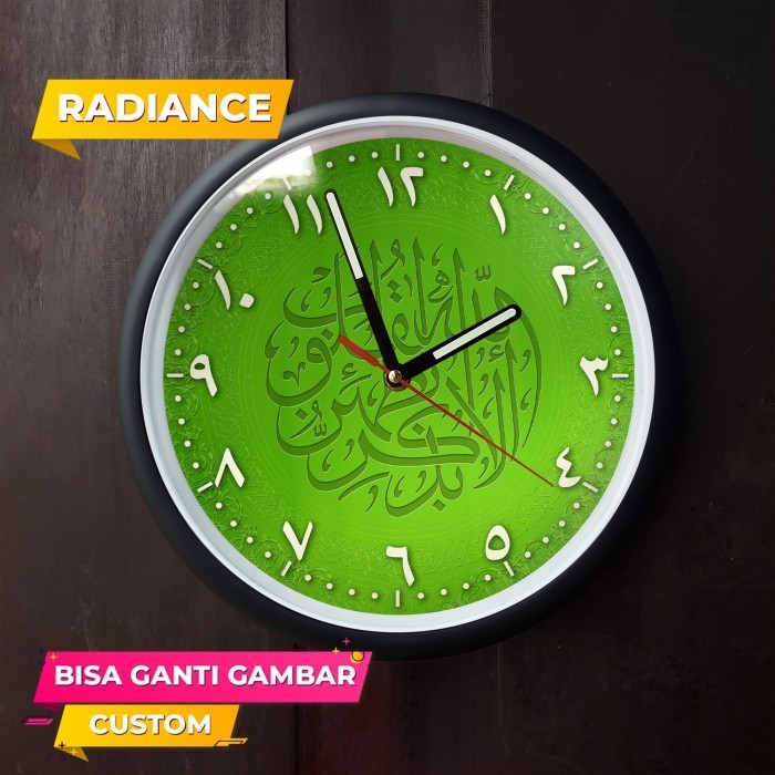 Jual Jam Dinding Arab Kaligrafi Angka Arabic Fosfor Glow In The Dark ...