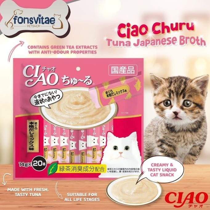Jual Ciao Liquid Churu Tuna Japanese Broth Flavor Isi 20 Pcs | Shopee Indonesia