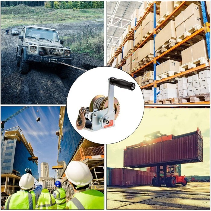 Jual Mesin Derak Manual Tangan Hand Winch 800Lbs Katrol Derek Full Besi ...