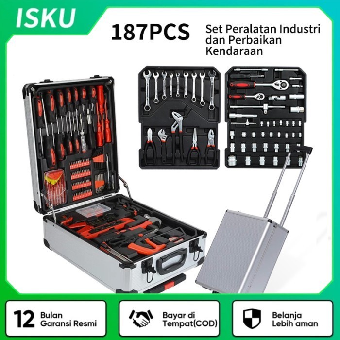 Jual Baru!! ISKU Toolset Toolkit Toolbox & Tool Set Tool Kit & 187pcs ...