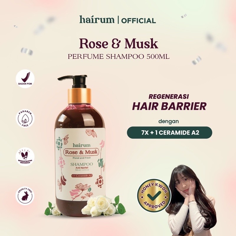 Jual 𝐇𝐀𝐈𝐑𝐔𝐌 Rose & Musk 500ML Shampoo Parfum/Perfume With Ekstrak ...
