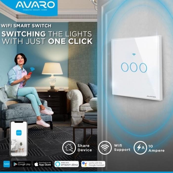 Jual AVARO SMART WALL SWITCH SAKLAR LAMPU TOUCH WIFI - EU WHITE TERBAIK | Shopee Indonesia