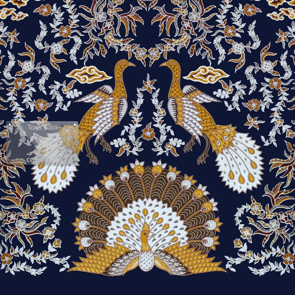 Jual kain batik - Motif Burung Merak Mega Mendung Unik (Biru) | Shopee ...