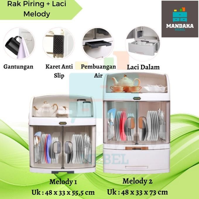 Jual Rak Piring + Laci / Rak piring plastik - Melody | Shopee Indonesia