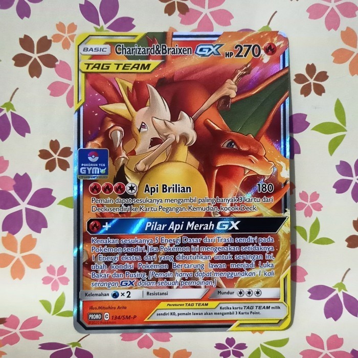 Jual charizard & braixen tag team GX foil promo GYM 134/SM-P pokemon ...