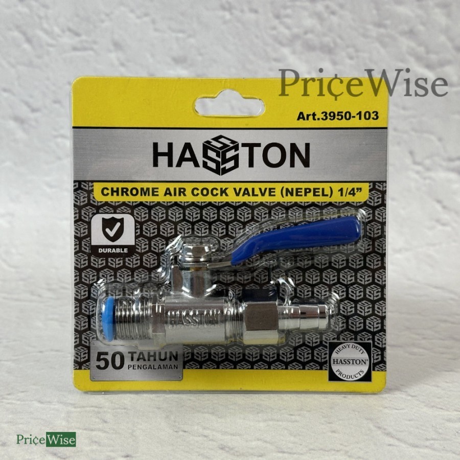 Jual Stop Kran Angin + Nepel 1/4" Hasston 3950-103 / Stop Keran Angin ...