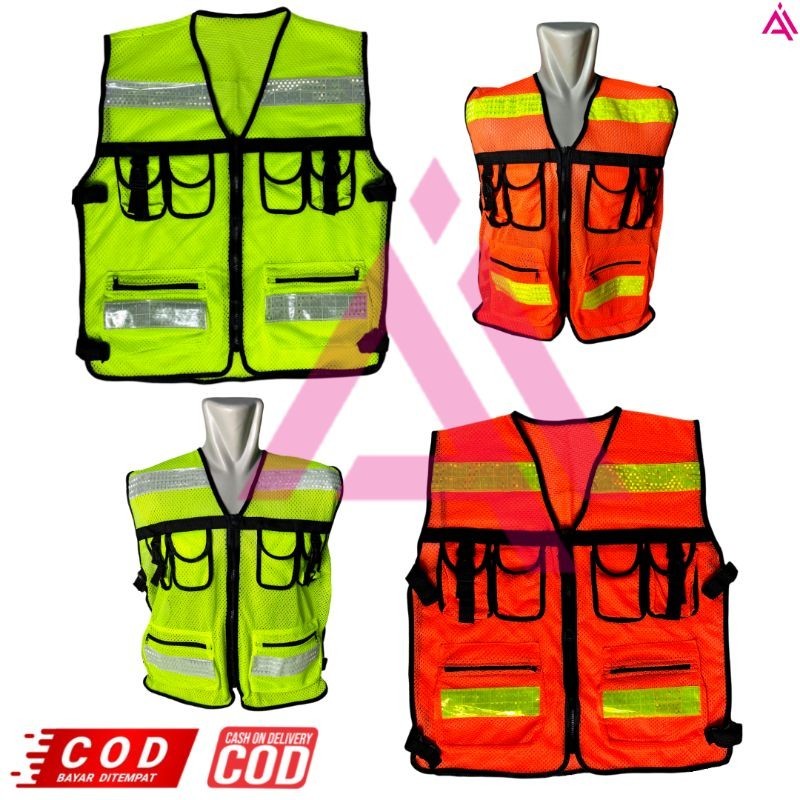 Jual Rompi Jaring Proyek 6 Kantong Rompi Tambang,Rompi Proyek,Rompi ...