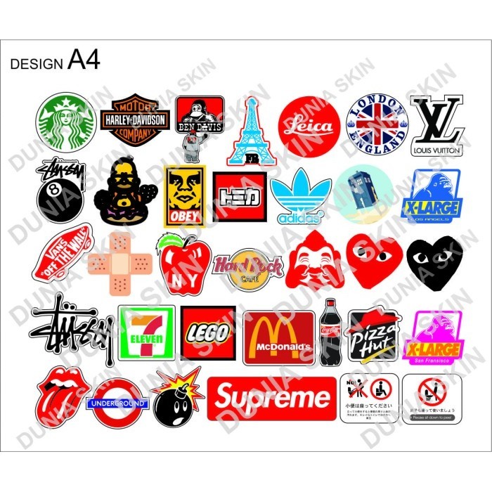 Jual Travel Label Sticker Koper Rimowa Design A4 Premium Famous Logo 34 ...