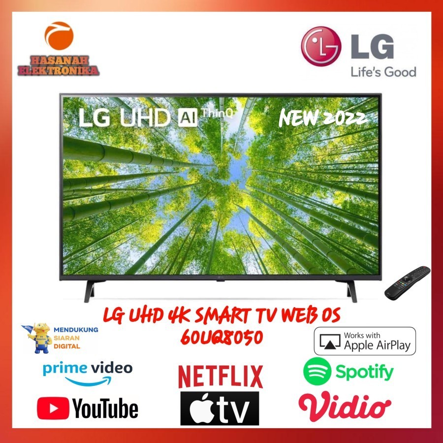 Jual LG 60UQ8050 60 INCH UHD 4K SMART TV WEB OS NEW 2022 | Shopee Indonesia