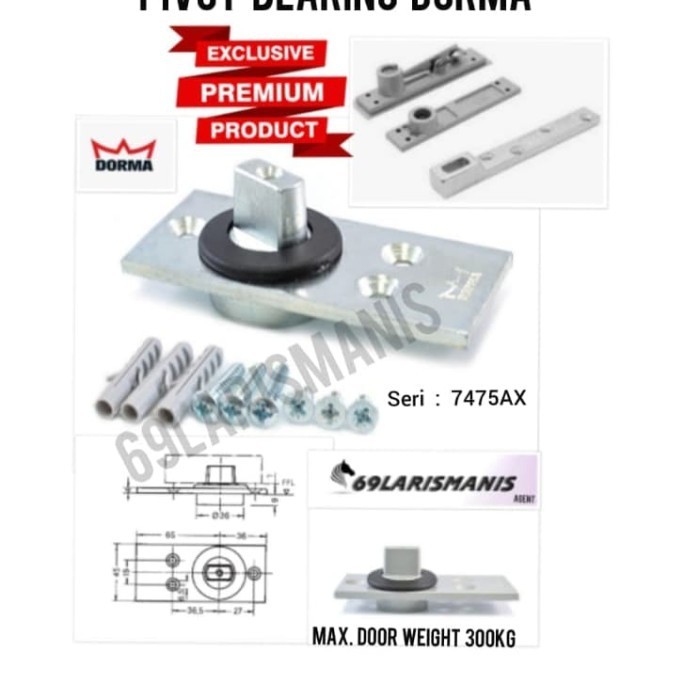Jual Engsel Pivot Heavy Duty #Pivot Bearing Dorma #Floor Pivot | Shopee ...