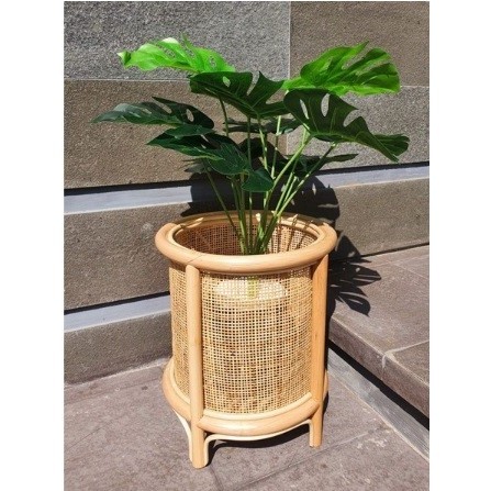 Jual POT ROTAN TINGGI VAS BUNGA SUDUT/ Cover Pot tanaman rotan/ Home ...