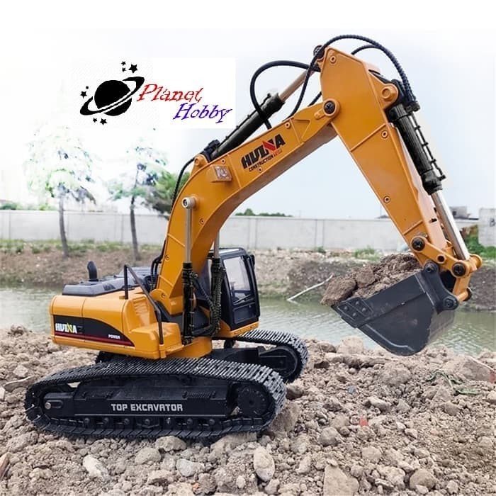 Jual HUINA 1580 RC EXCAVATOR BIG FULL METAL 1/14 23CH ( 1580 ) CAT 580 | Shopee Indonesia