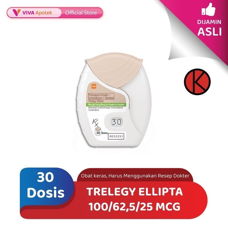 Jual Trelegy Ellipta 100/62,5/25 mcg / PPOK / Asma (30 Dosis) | Shopee ...