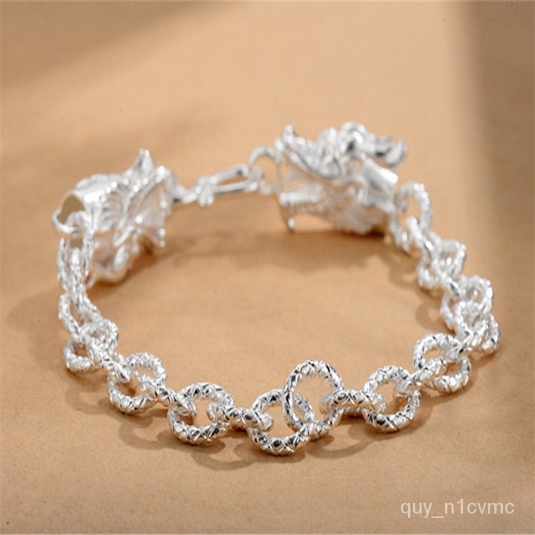 Jual Gelang Perak Kepala Naga Cina Ganda Baru Mendominasi Pria Unik ...