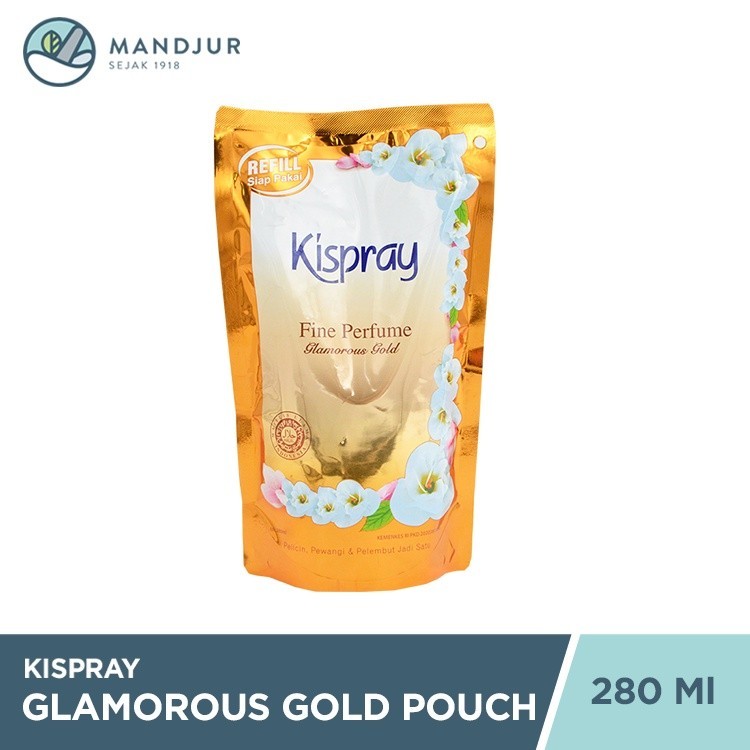 Jual Kispray Pewangi dan Pelembut Refill Pouch Glamorous Gold 280 mL - Pelicin Pewangi dan ...