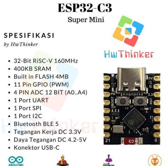 Jual Esp32 C3 Esp32c3 Risc V Super Mini Wifi Bluetooth Ble 5 0 Tiny Board Shopee Indonesia
