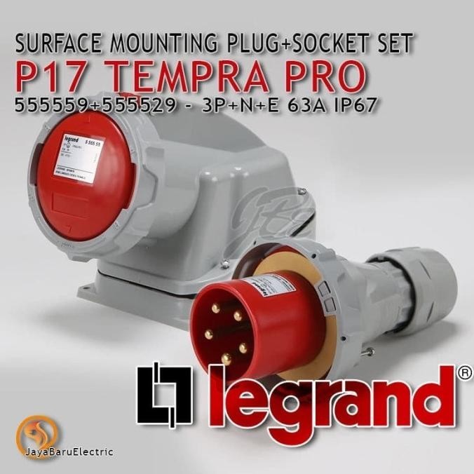 Jual Legrand Surface Mounting Plug Socket 3P+N+E / 5 Pin 63A P17 Tempra ...