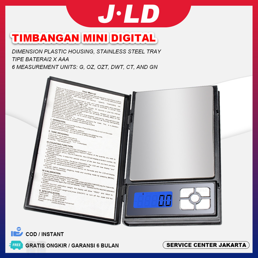 Jual JLD Timbangan Mini Digital 500gr /0.01gr / Timbangan Perhiasan ...