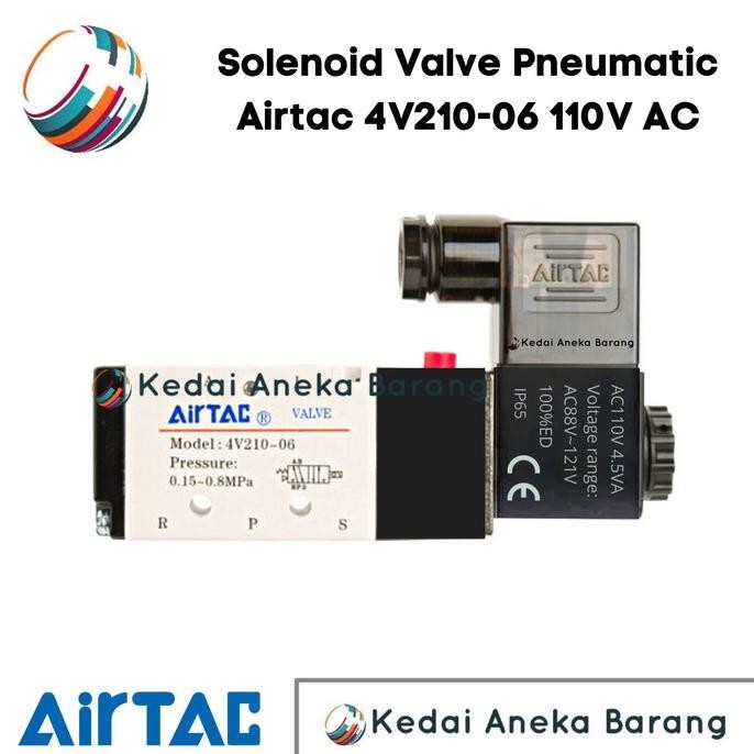 Jual Solenoid Valve Airtac 4V210-06 4V210 06 110V AC / 12V DC Pneumatic ...