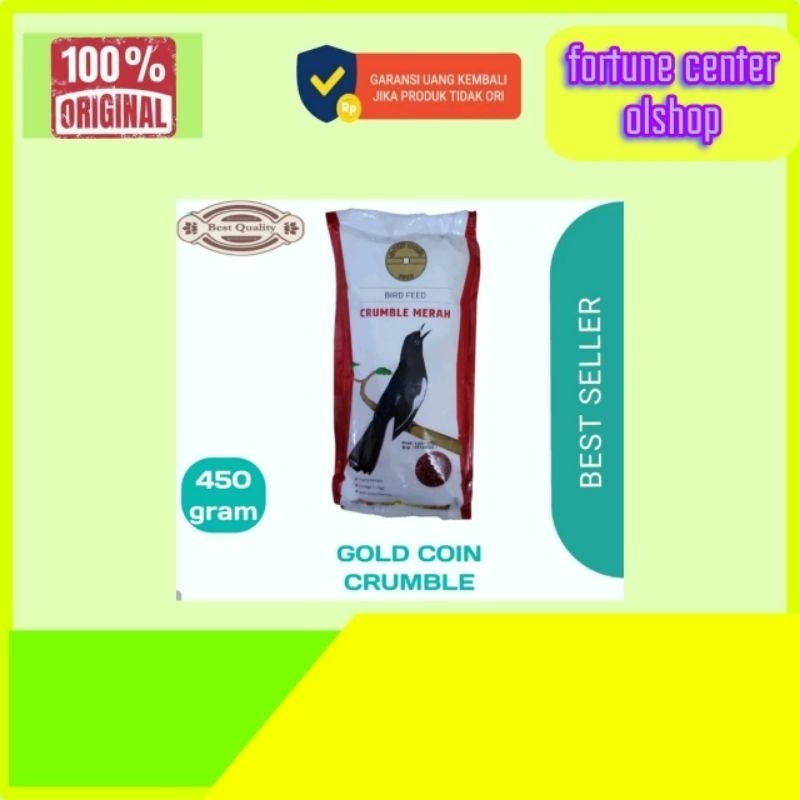 Jual GOLDCOIN CRUMBLE 450 GR GOLD COIN MERAH VOER MAKANAN BURUNG MURAI ...