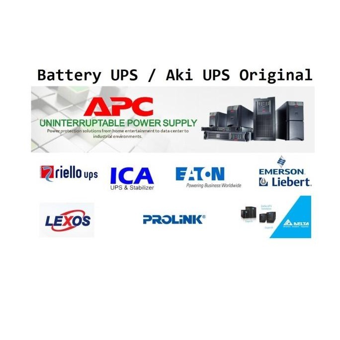 Jual Aki Baterai Battery Ups Apc Ica riello Prolink Lexos Delta Laplace ...