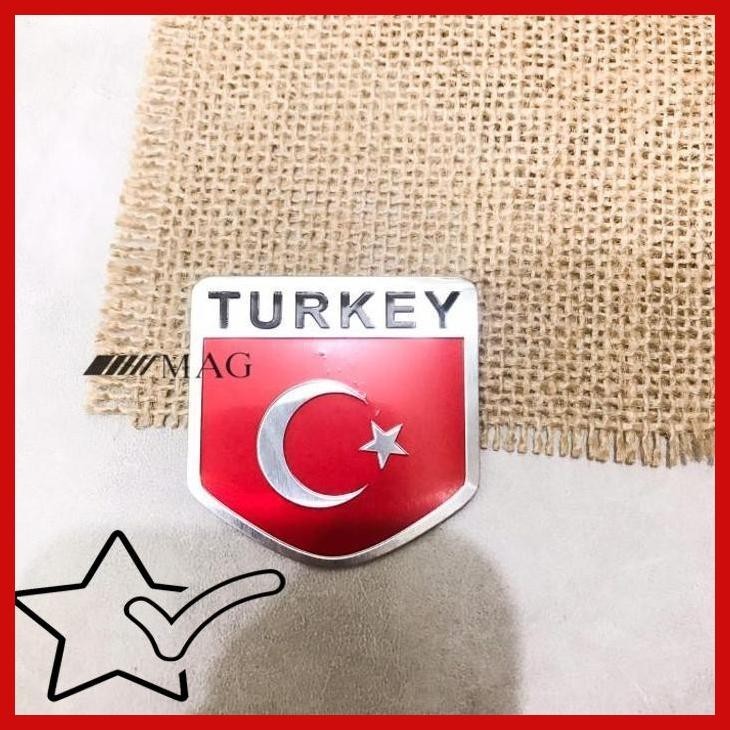 Jual [MDG] STICKER PLAT TURKI FLAGS EMBLEM 3D ALUMUNIUM BENDERA NEGARA ...
