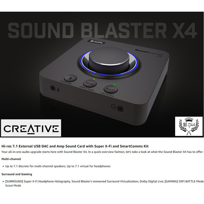 Jual Creative Sound Blaster X4 Hi-Res 7.1 Usb Dac Amp Sound Card Ps4 ...