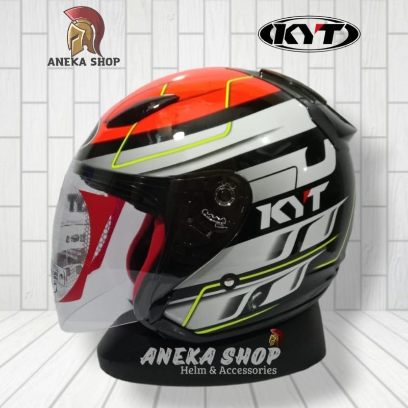 Jual HELM KYT DJ MARU #13 BLACK/RED FLUO/YELLOW FLUO | SINGLE VISOR | HELM SNI | Shopee Indonesia