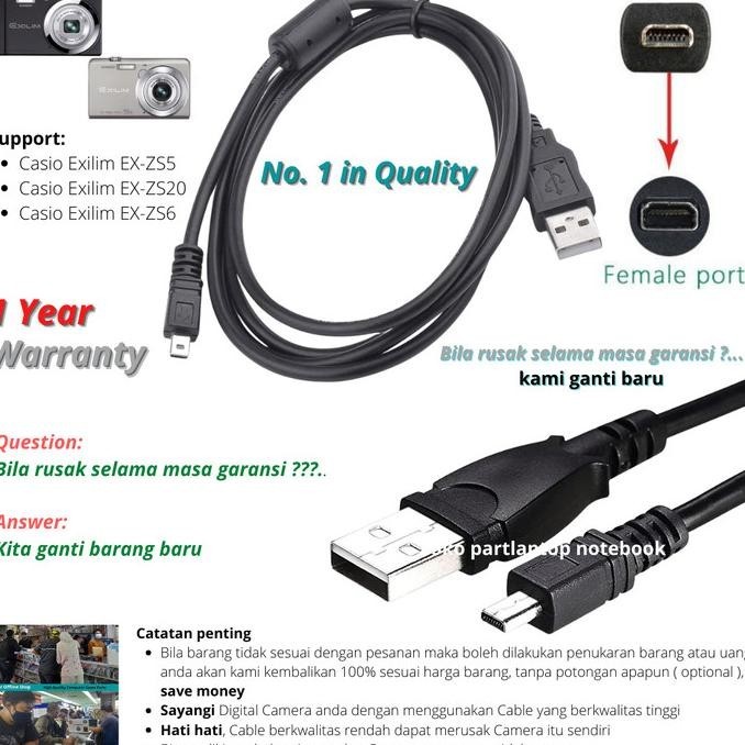 Jual Kekinian USB cable charger Casio Exilim EX-ZS5 EX-ZS20 EX-ZS6 ...