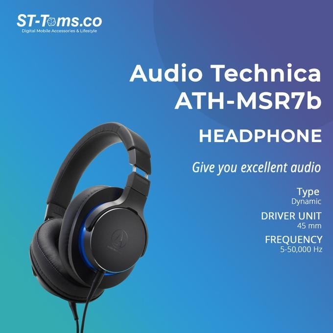 Jual Audio Technica ATH MSR7B MSR7 B Over-Ear High-Resolution Headphone | Shopee Indonesia