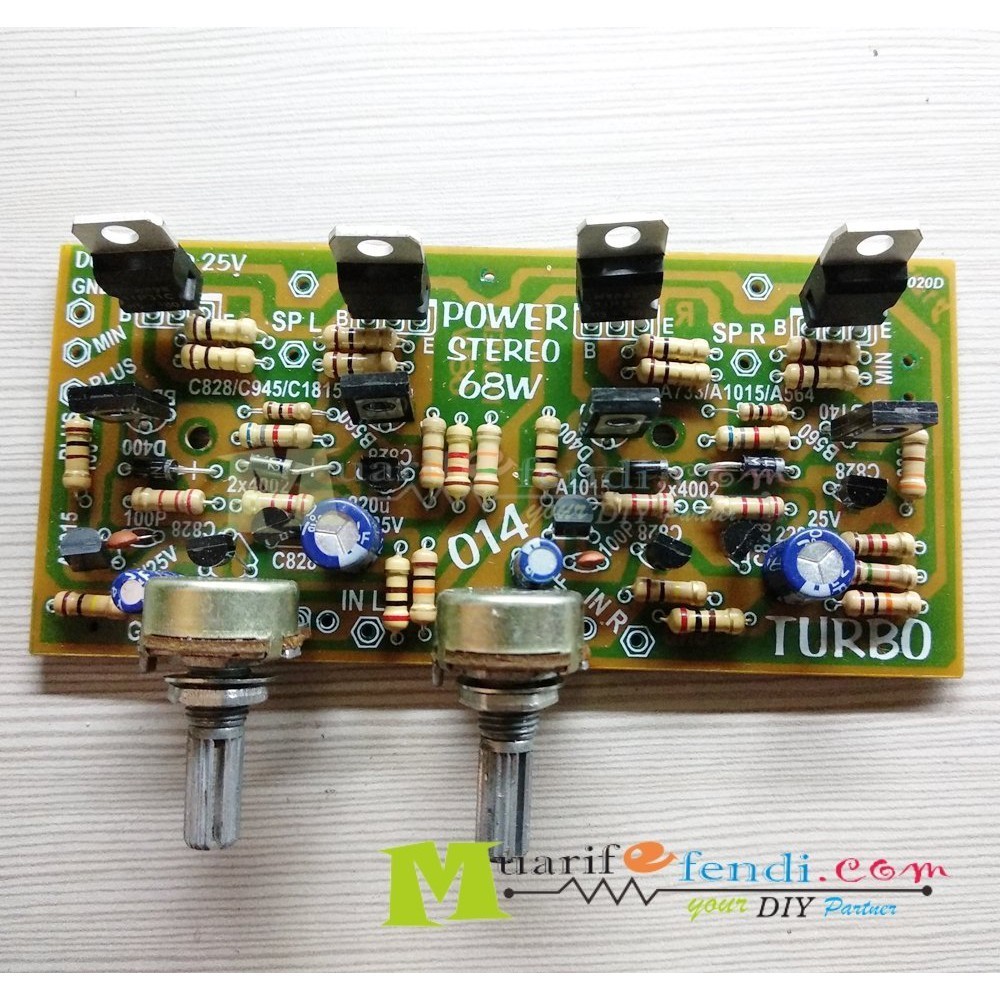 Jual KIT Power Amplifier Stereo 68Watt Final TIP31 dan TIP32 Tegangan ...