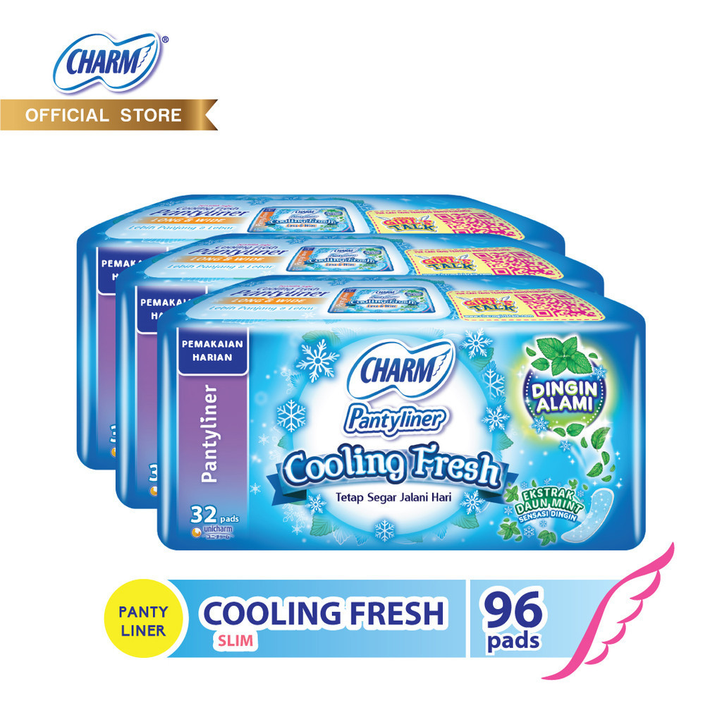 Jual Charm Cooling Fresh Pantyliner 32 Pads - 3 Packs | Shopee Indonesia