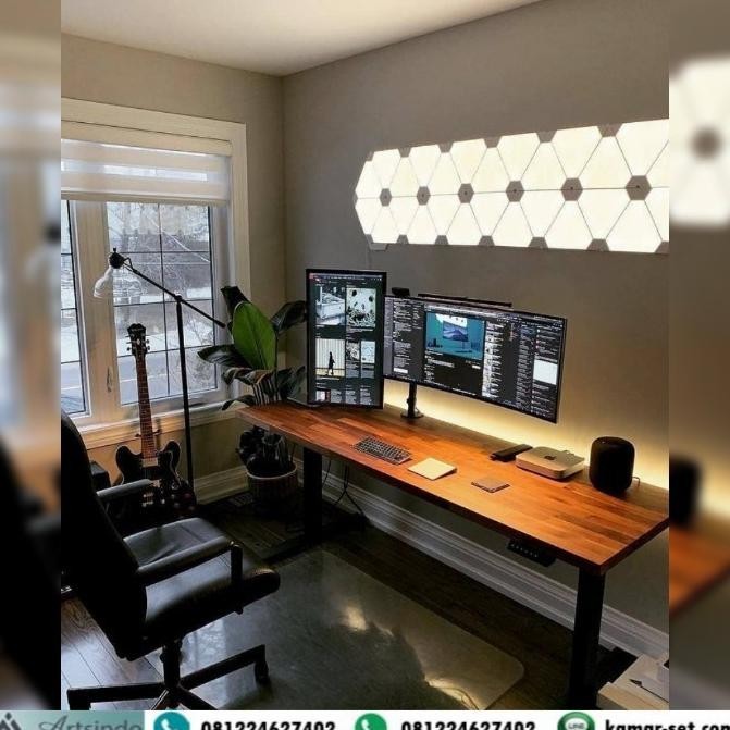 Jual Meja Kerja Minimalis Kayu Jati Komputer, Meja Game Kaki Besi ...