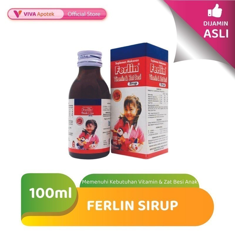 Jual Ferlin Sirup untuk Memenuhi Kebutuhan Vitamin & Zat Besi Anak (100 ...