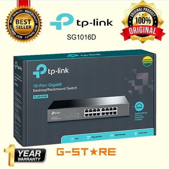 Jual TP-LINK TL-SG1016D TPLINK 16 Port Gigabit Desktop/Rackmount Switch Hub | Shopee Indonesia