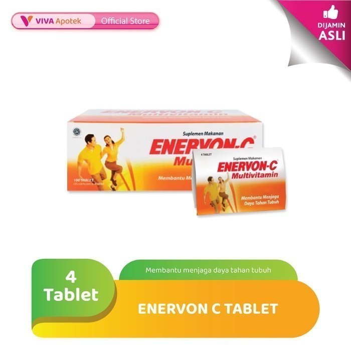 Jual Enervon-C Multivitamin untuk Daya Tahan Tubuh (4 Tablet) | Shopee ...