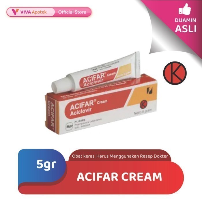 Jual Acifar Cream / Acyclovir / Infeksi Kulit / Herpes Simpleks (5 Gram ...
