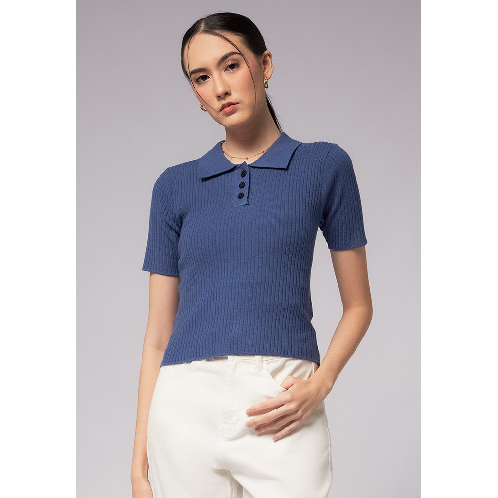 Jual Executive Short Sleeve Polo Shirt Lt. Blue | Shopee Indonesia