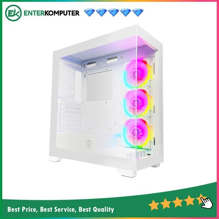 Jual Casing Cube Gaming Premium Renvor White - Atx Gaming Case | Shopee ...