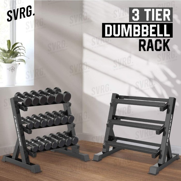 Jual Svarga 3 Tier Dumbbell Rack - Rak Dumbell 3 Susun - Barbell - 10 ...