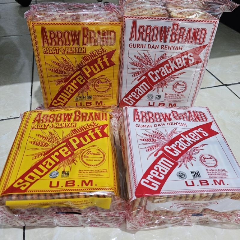 Jual UBM Biscuit Arrow Square Puff Cream Crackers | Arrow Malkist ...