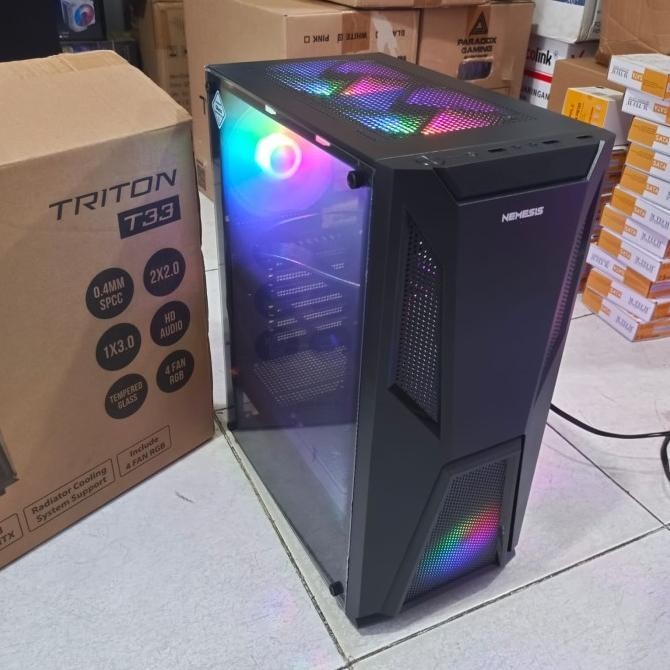 Jual CASING PC GAMING NYK NEMESIS TRITON T33 FREE 4 FAN RGB / PC CASE ATX | Shopee Indonesia