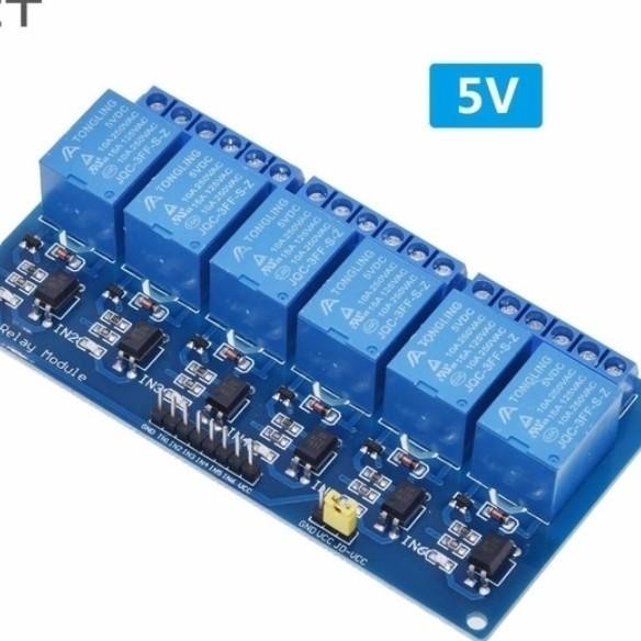 Jual Relay 6 channel module 5v optocoupler nodemcu wemos esp32 Uno r3 ...