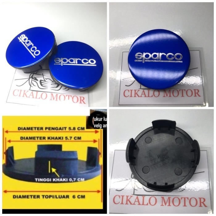 Jual dop roda tutup velg racing variasi sparco diameter 6cm,HARGA ...