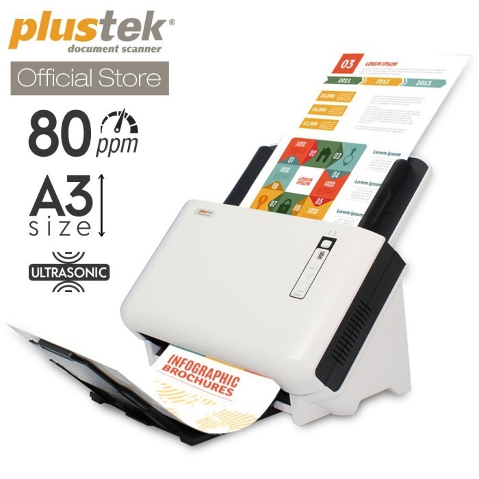 Jual Scanner Plustek Smartoffice Sc8016U - 80 Lembar/Menit (A3 ...