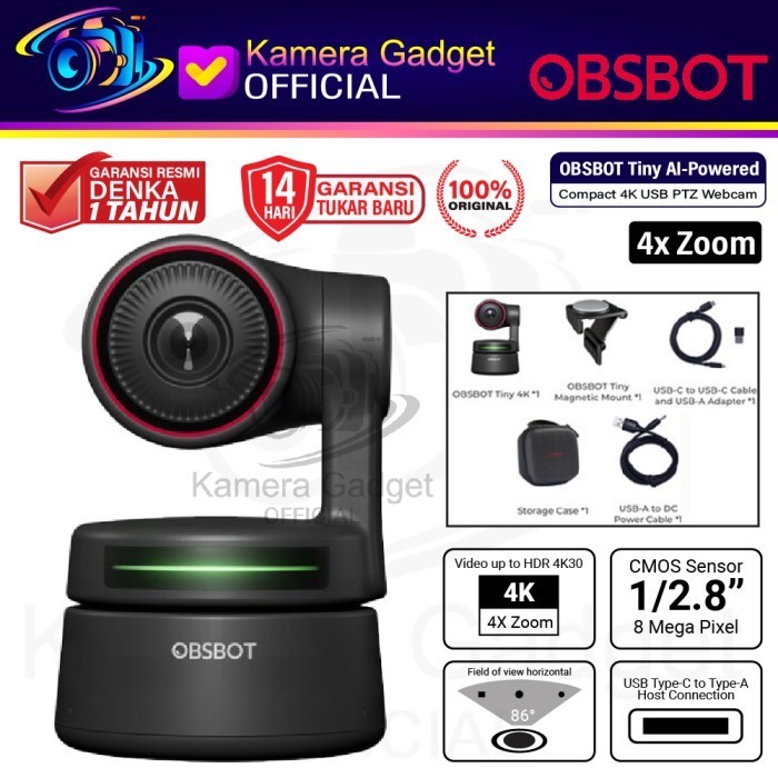 Jual Obsbot Tiny Ai-Powered Ptz Webcam Original Web Cam 1080P Resmi ...