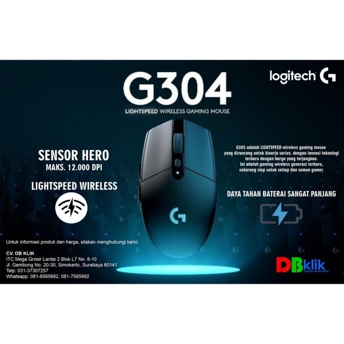Jual Logitech G304 Lightspeed Wireless Gaming Mouse 12000 Dpi | Shopee ...