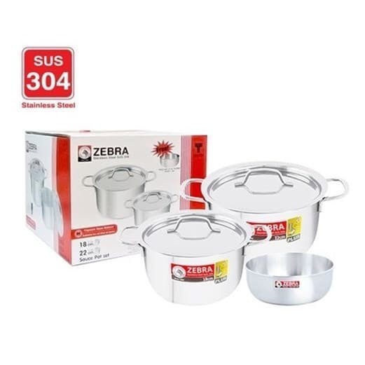 Jual Zebra Panci Set Stainless 18Cm & 22Cm 185238 / Panci Set Induksi ...
